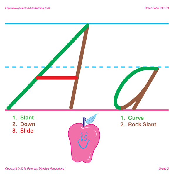 Wall Alphabet Cards, Slant Print (Grade 2) - Peterson Directed Handwriting