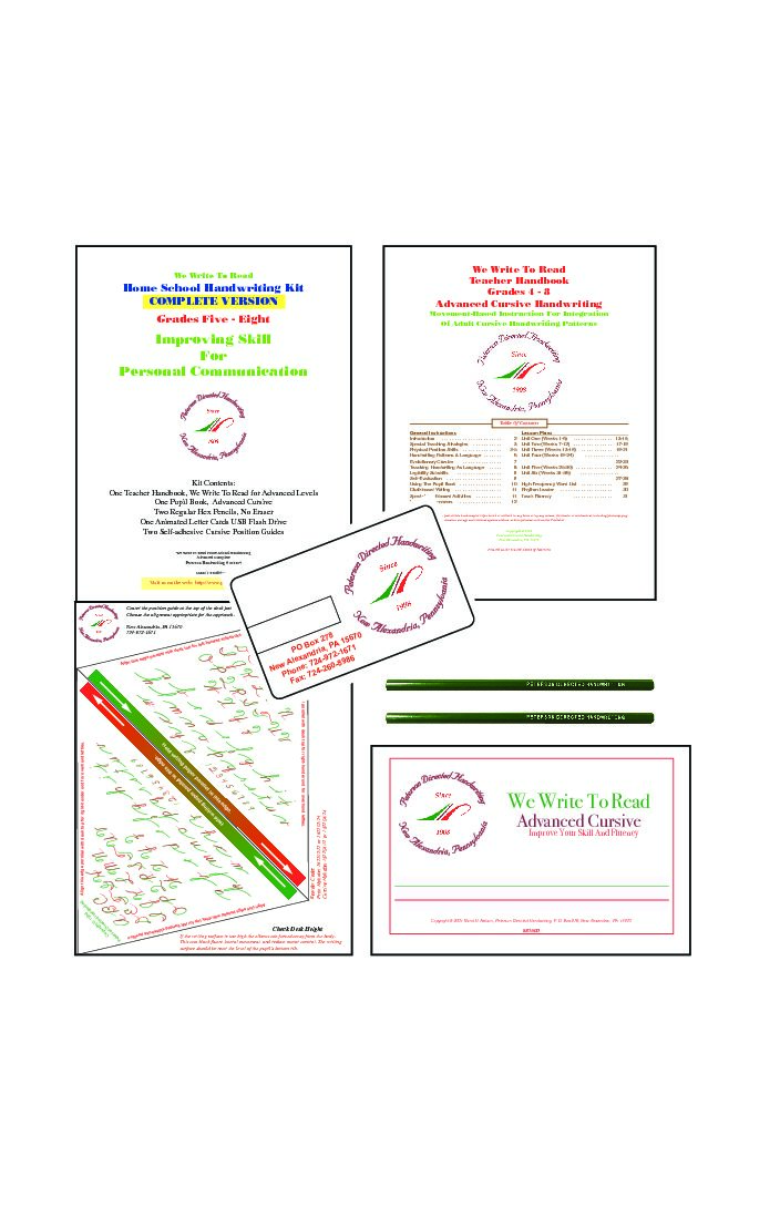 Home School Kit – Complete Grades 5-8 - Peterson Directed Handwriting