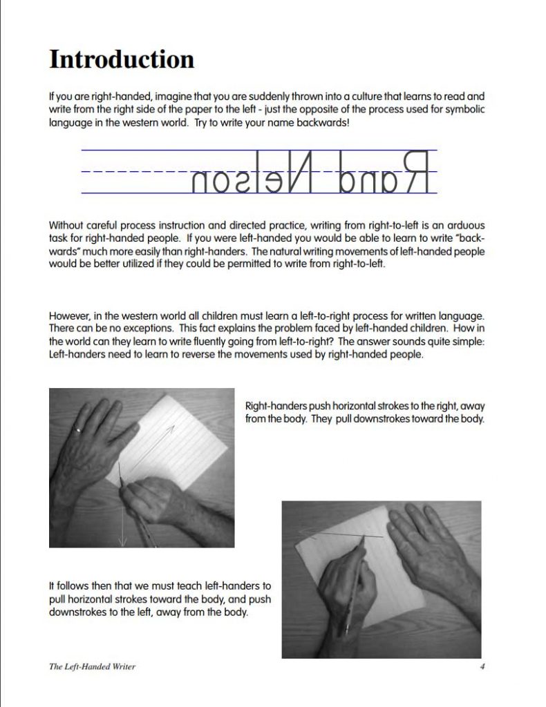 The Left-Handed Writer – Peterson Handwriting